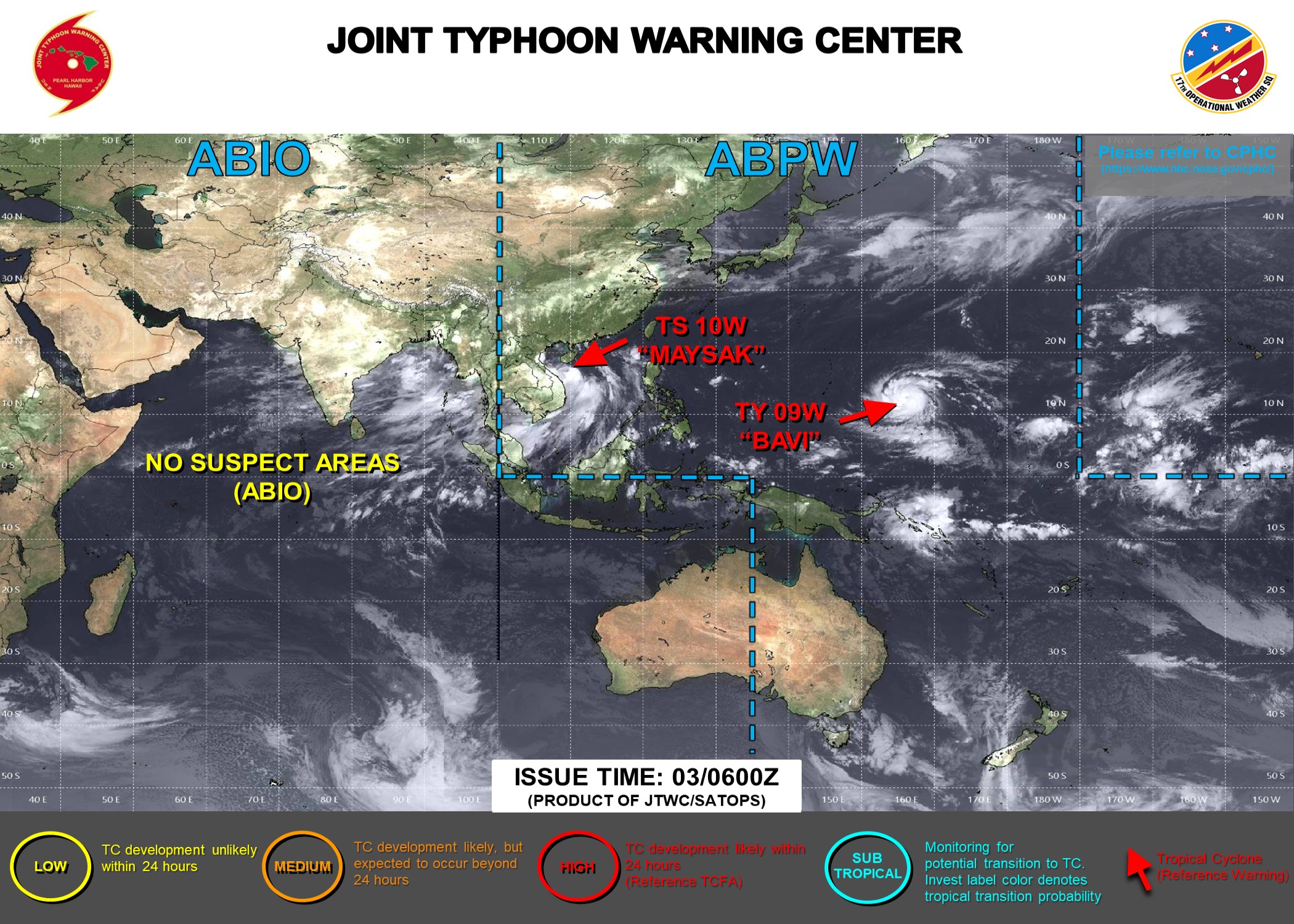 JTWC Significant Tropical Weather Advisory Map