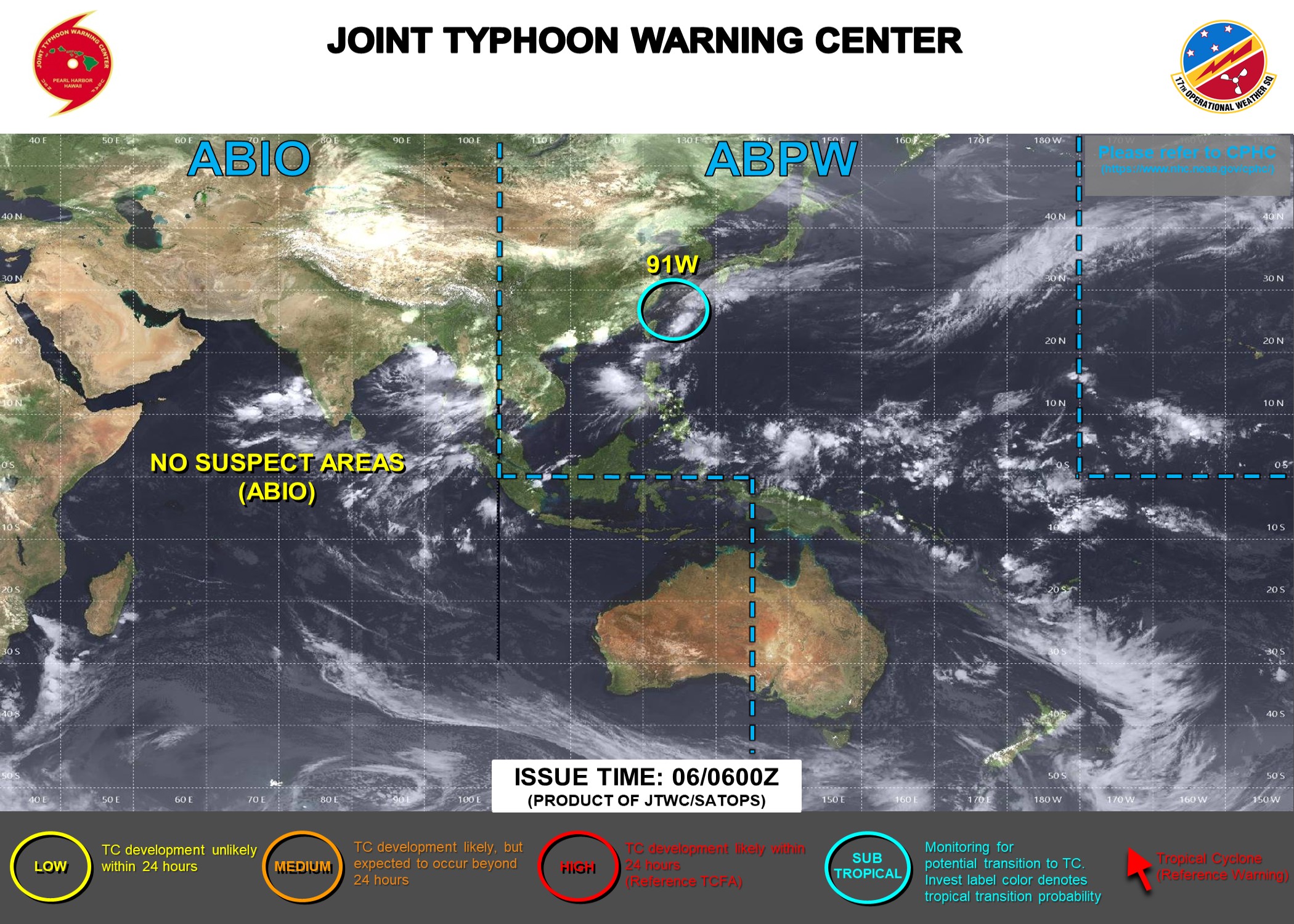 JTWC Significant Tropical Weather Advisory Map